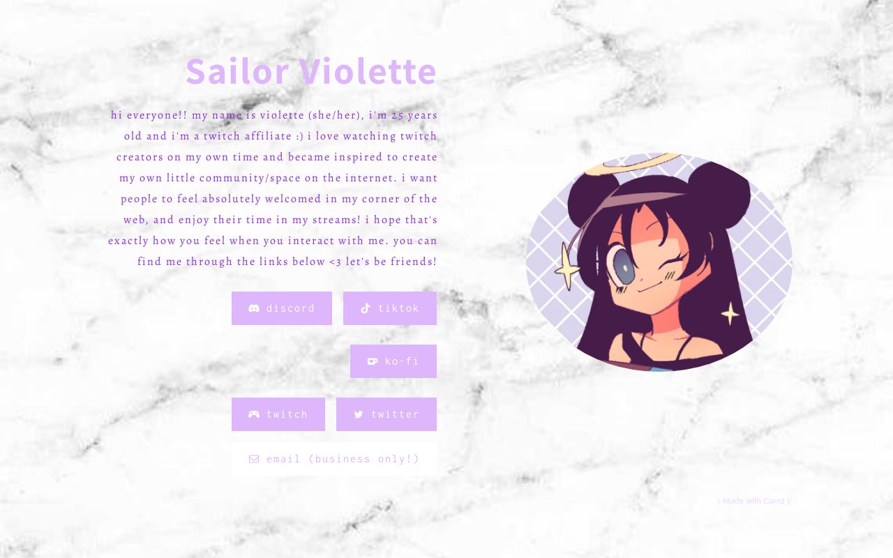 Sailor Violette's Carrd